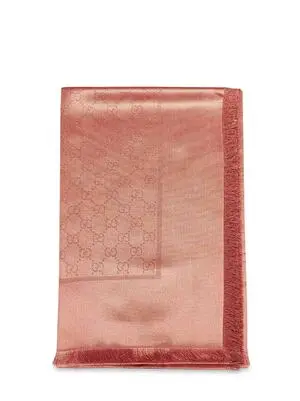 Gucci Orange Gg Lamé Wool And Silk Shawl - Multicolor