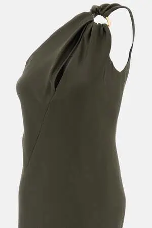 Max Mara One-shoulder Long Dress With Metal Ring Detail - Multicolor