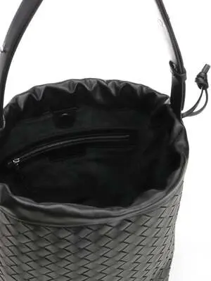 Bottega Veneta Biblioteca Intrecciato Bucket Bag - Black