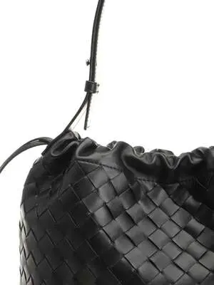 Bottega Veneta Biblioteca Intrecciato Bucket Bag - Black