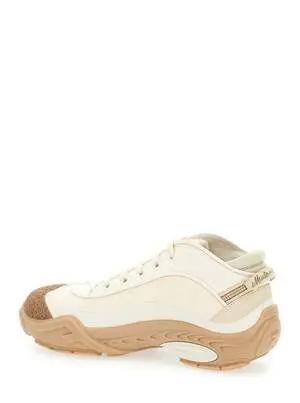 Fendi Mid-top Sneakers With Shadow Motif In Cotton - Multicolor