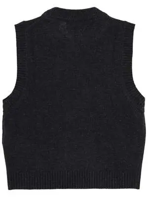 GANNI Wool Jersey Vest - Black