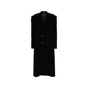 Balenciaga Cashmere And Wool Cinched Coat - Black