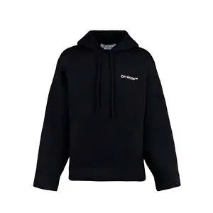 Off-White Knitted Drawstring Hoodie - Black