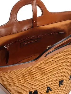Marni Tropicalia" Small Raffia And Leather Bag