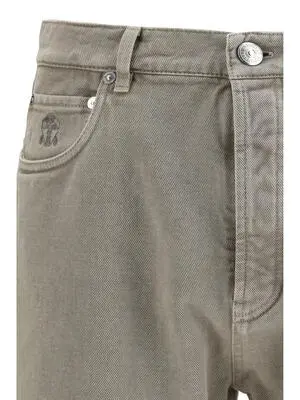 Brunello Cucinelli Garment-dyed Pure Cotton Denim Pants