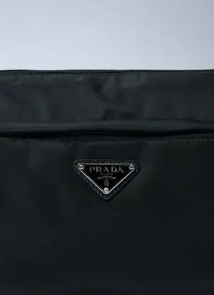 Prada Medium Re-nylon Shoulder Bag With Leather Trims