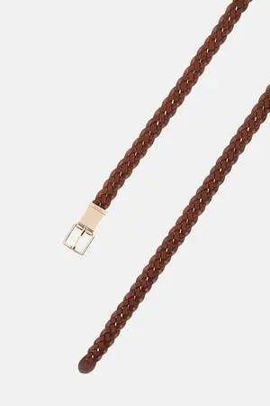 Max Mara Woven Leather Belt With Gold-tone Buckle - Multicolor
