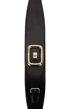ROGER VIVIER Wide Belt With Gold Tone Buckle