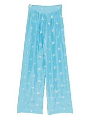 FORTE_FORTE Embroidered Silk Trousers - Multicolor