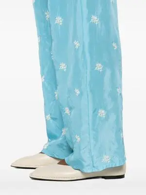 FORTE_FORTE Embroidered Silk Trousers - Multicolor