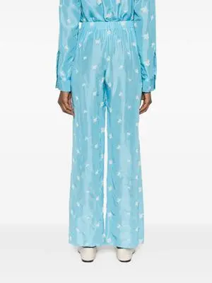 FORTE_FORTE Embroidered Silk Trousers - Multicolor