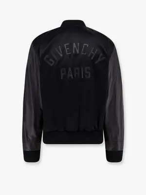 Givenchy Bomber Jacket With Leather Sleeves - Multicolor