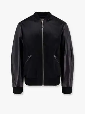 Givenchy Bomber Jacket With Leather Sleeves - Multicolor