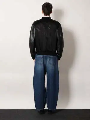 Givenchy Bomber Jacket With Leather Sleeves - Multicolor