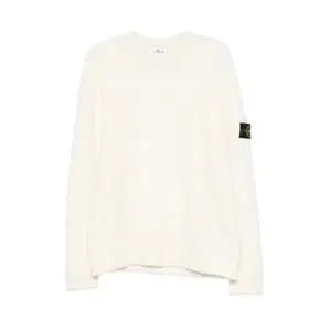 Stone Island Ribbed Crewneck Long Sleeve Jumper - Cream