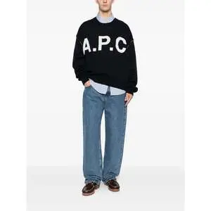 A.p.c. Logo Knit Jumper - Blue