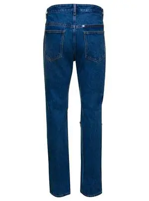 Givenchy Blue Cotton Denim Jeans With Rips And Zip Details