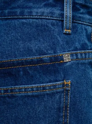 Givenchy Blue Cotton Denim Jeans With Rips And Zip Details