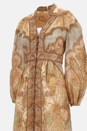 Zimmermann Plunge Midi Dress - Multicolor