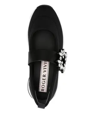 ROGER VIVIER Viv Run Strass Embellished Slip-on Sneakers