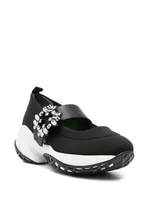ROGER VIVIER Viv Run Strass Embellished Slip-on Sneakers