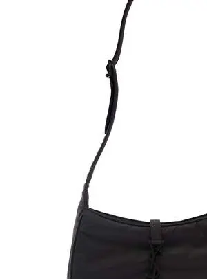 Saint Laurent Black Cassandre Fastening Shoulder Bag In Recycled Nylon - Multicolor