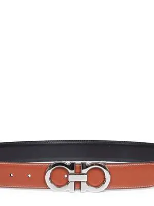 FERRAGAMO Two-tone Gancini Reversible Belt - Multicolor