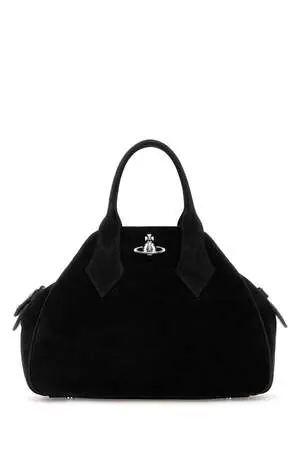 VIVIENNE WESTWOOD Suede Medium Yasmine Handbag - Black