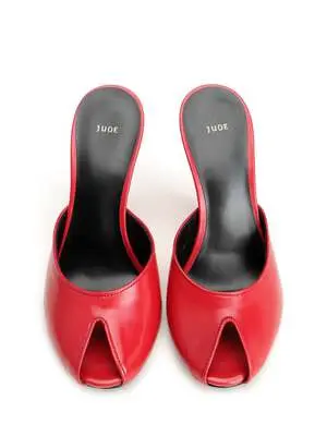 JUDE Date" Mule With Sculpted Heel - Red
