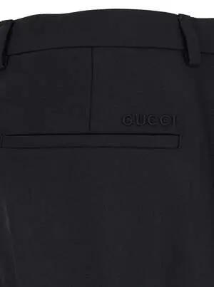 Gucci Tailored Wool Pants With Tonal Logo - Multicolor