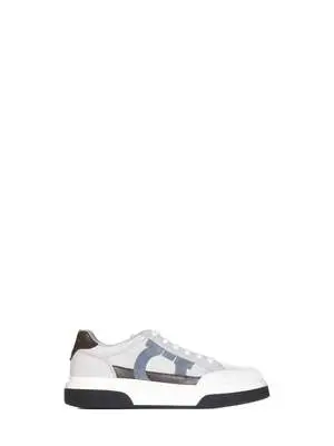 FERRAGAMO Low-top Sneakers With Gancini Detail - Multicolor
