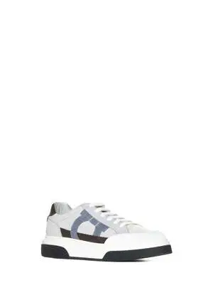 FERRAGAMO Low-top Sneakers With Gancini Detail - Multicolor
