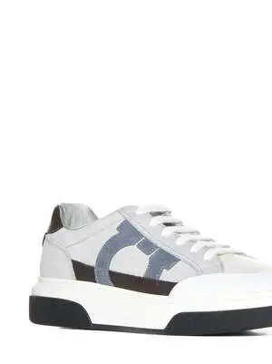 FERRAGAMO Low-top Sneakers With Gancini Detail - Multicolor