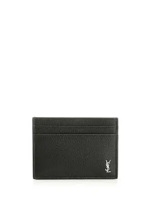 Saint Laurent Tiny Cassandre Card Holder - Black
