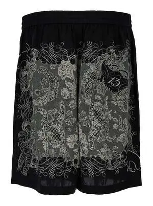 Acne Studios Graphic Print Viscose Sport Shorts