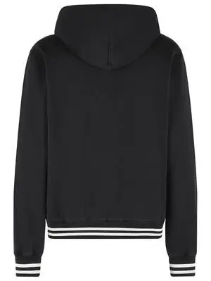 Dolce & Gabbana Cotton Hoodie With Contrast Logo Detail - Black