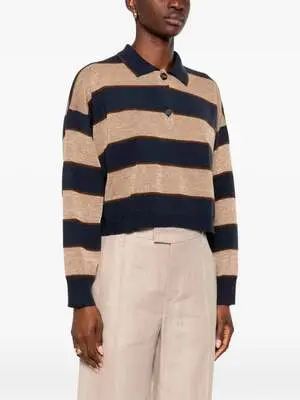 Brunello Cucinelli Striped Polo Sweater - Multicolor