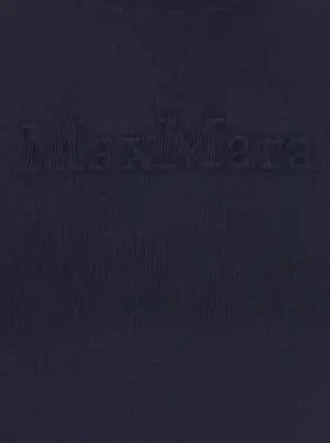 Max Mara Crewneck T-shirt With Tonal Logo Lettering - Multicolor
