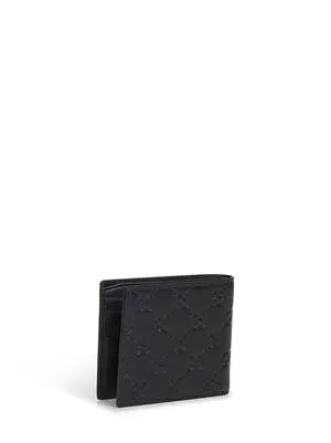 Gucci Black Gg Emblem Bi-fold Wallet - Multicolor