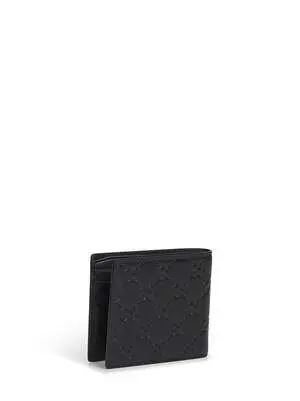 Gucci Black Gg Emblem Bi-fold Wallet - Multicolor