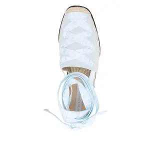 Stella McCartney Light Ribbon Espadrille Platform Sandals - Blue