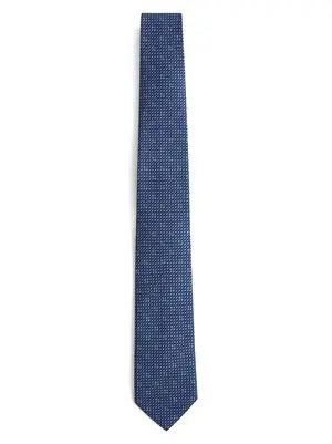 FERRAGAMO Gancini Print Silk Neck Tie - Multicolor