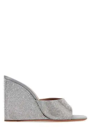 Amina Muaddi Embellished Wedge Mules - Multicolor