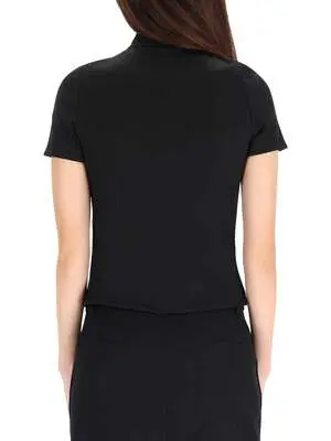 COURREGES Short Sleeve Zip Up Top