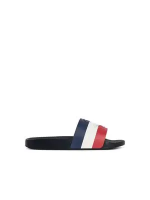 Moncler Rubber Slides With Tricolor Strap - Multicolor