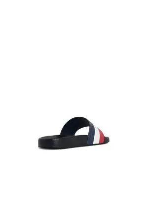 Moncler Rubber Slides With Tricolor Strap - Multicolor