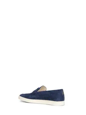 Brunello Cucinelli Navy Blue Suede Loafer Sneakers
