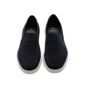 Church's Navy Suede Moc Toe Loafers - Blue