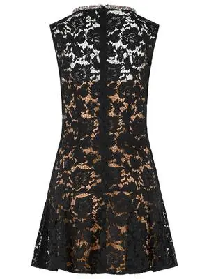 SELF-PORTRAIT Lace Dress With Embellished Neckline